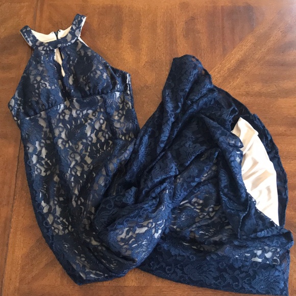 Night Way Collections | Dresses | New Night Way Navy Mermaid Keyhole ...